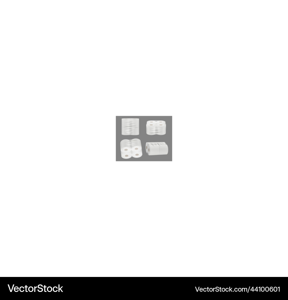 Toilet paper packages realistic mockup Royalty Free Vector