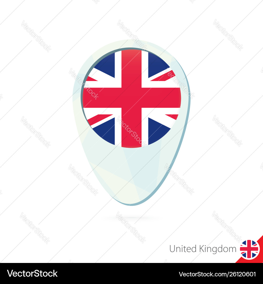 United kingdom flag location map pin icon Vector Image