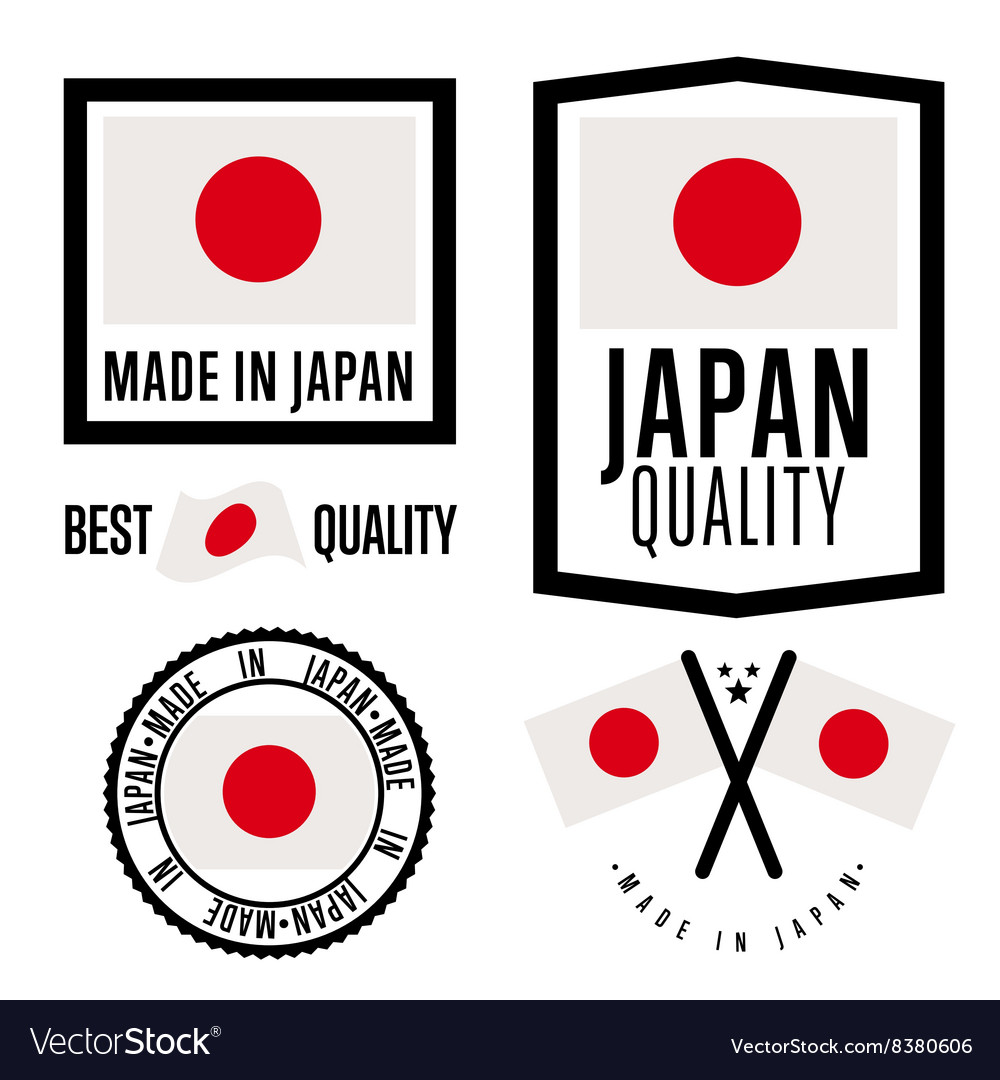 Made in japan label set national flag Royalty Free Vector Made in japan label set national flag Royalty Free Vector