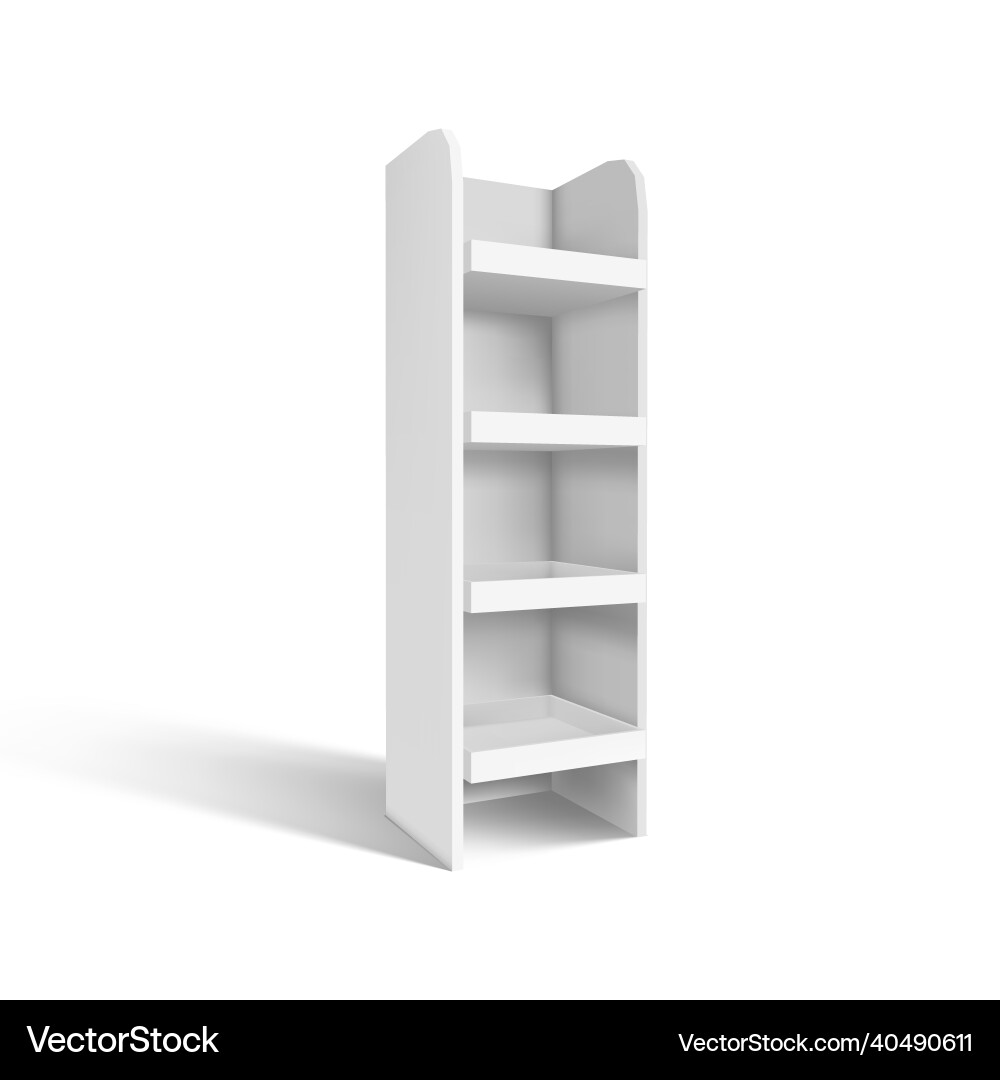 3d store display shelves for product promotion Vector Image