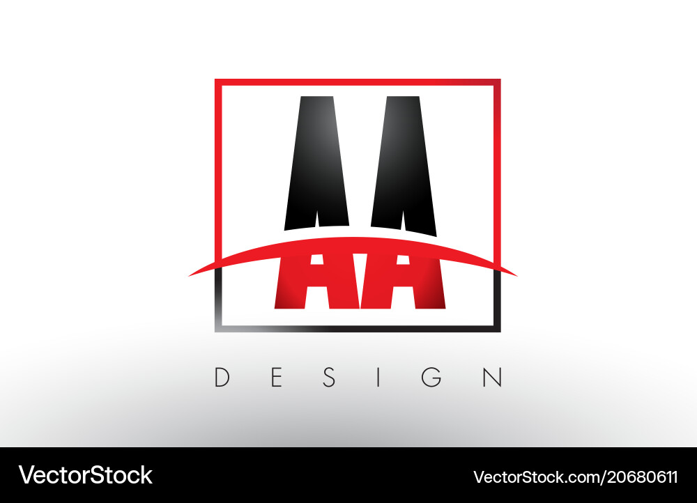 Aa a logo letters with red and black colors Vector Image