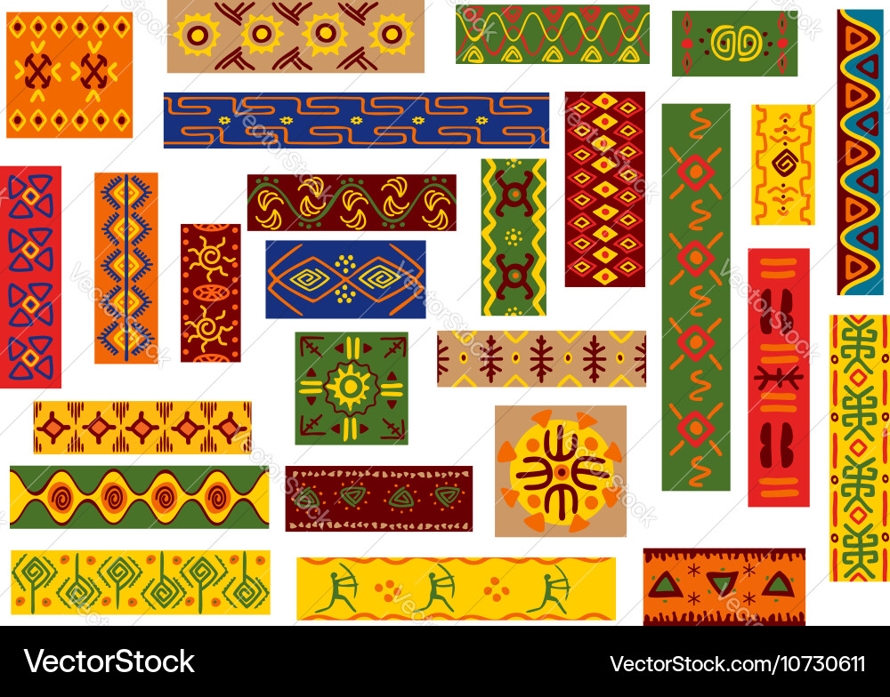 African ethnic ornaments and national patterns Vector Image