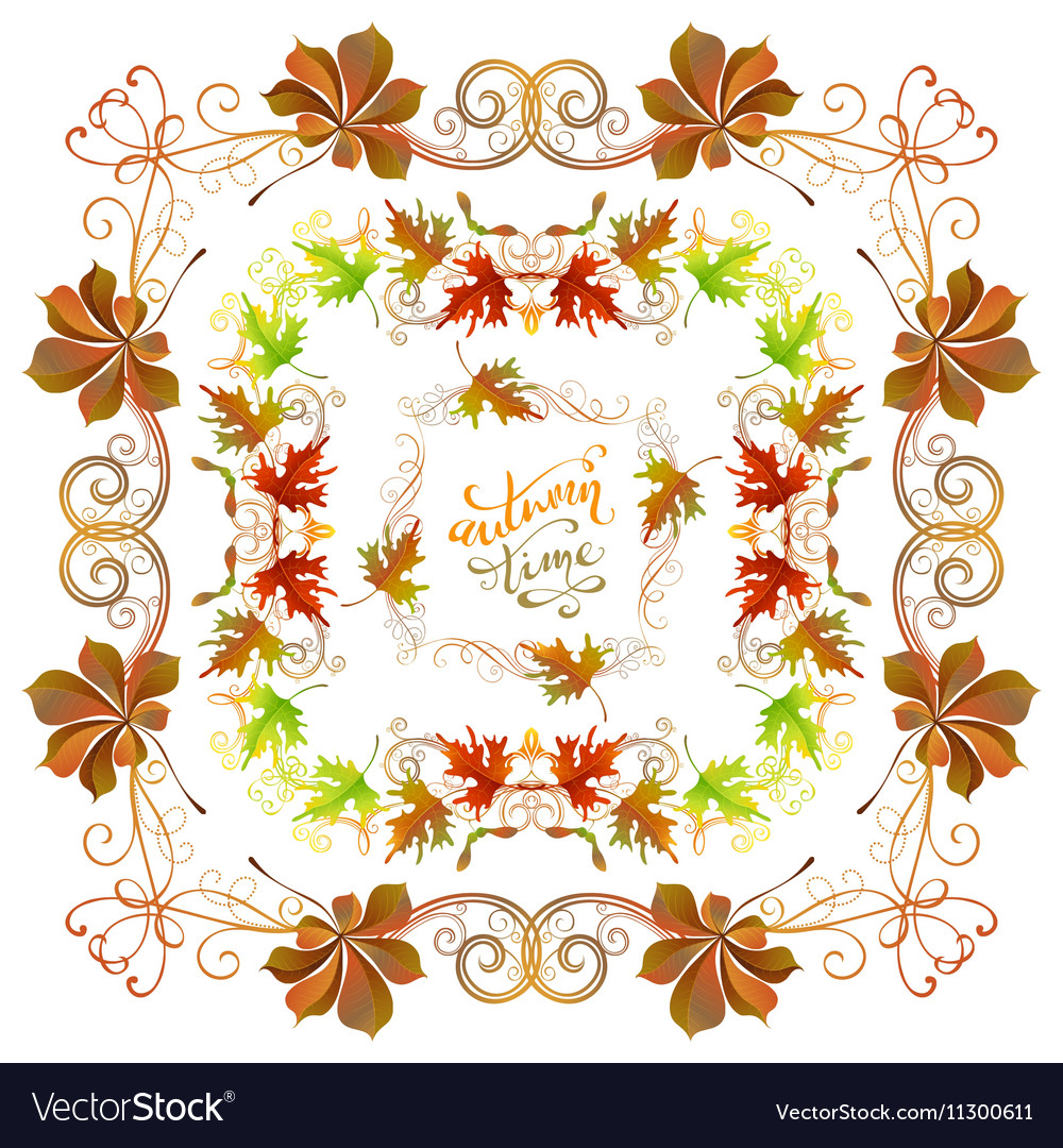 Autumn frames set Royalty Free Vector Image - VectorStock