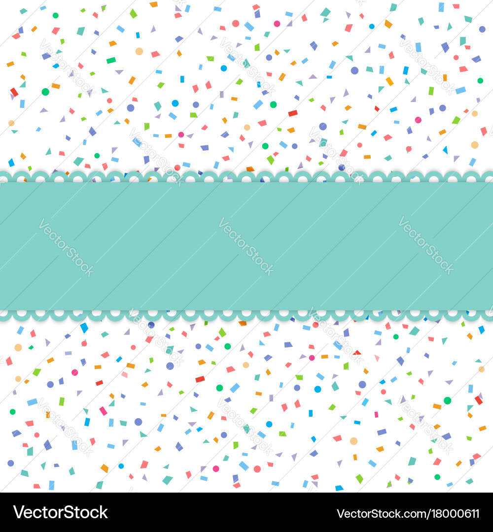 Colorful confetti whit banner Royalty Free Vector Image