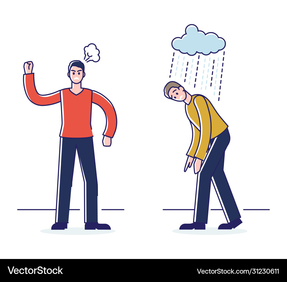 Concept of human negative emotions and behavior Vector Image