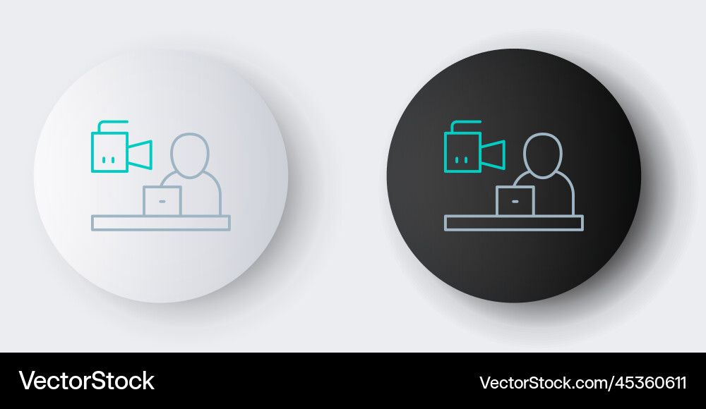 Line breaking news icon isolated on grey Vector Image