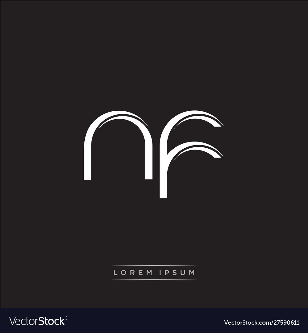 Nf initial letter split lowercase logo modern Vector Image