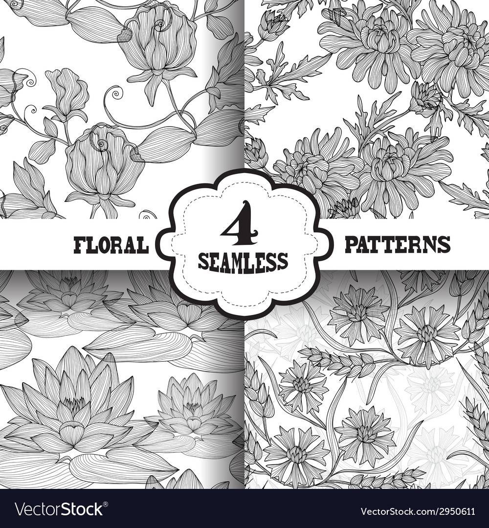 Seamless patterns set Royalty Free Vector Image