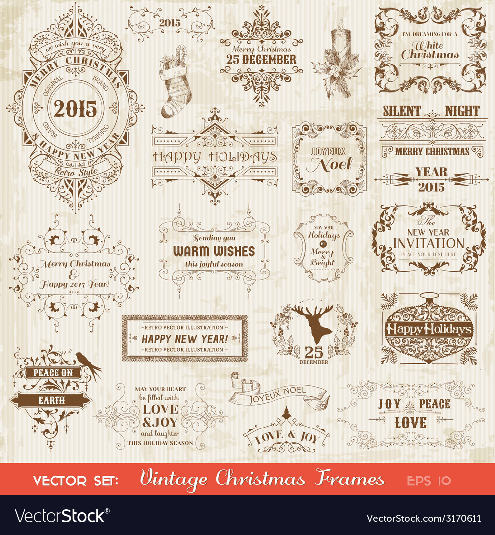 Set christmas calligraphic design elements Vector Image Set christmas calligraphic design elements Vector Image