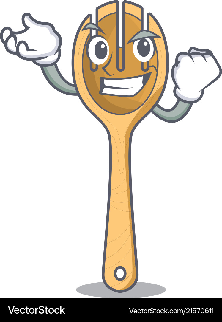 Successful wooden fork character cartoon Vector Image
