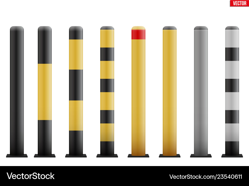 Urban street bollards Royalty Free Vector Image