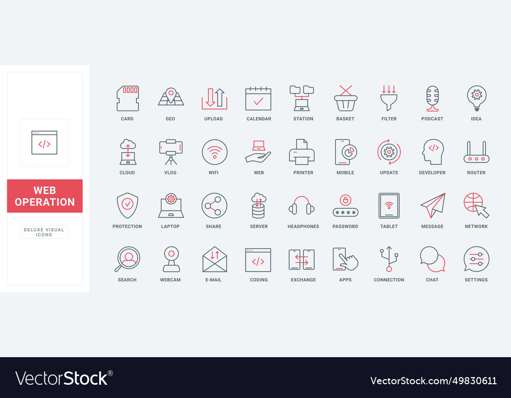 Web Services Application Usage And Coding Line Vector Image 6556