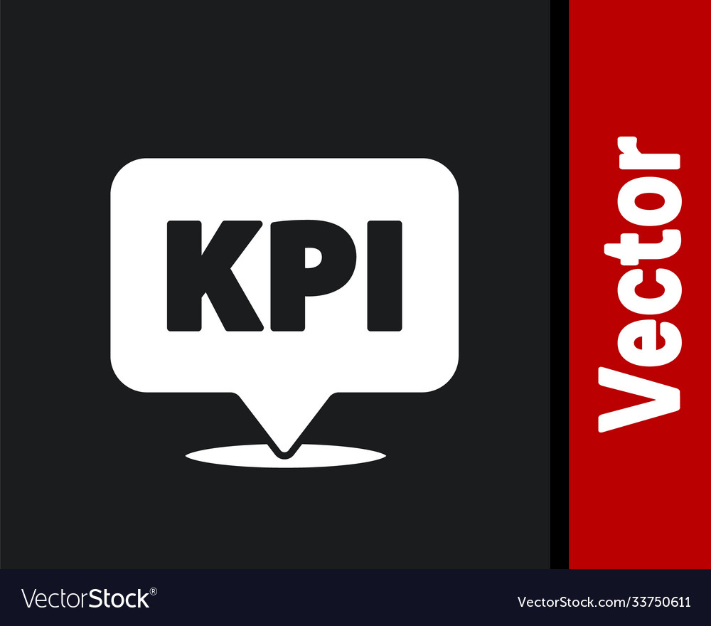 White kpi - key performance indicator icon Vector Image White kpi - key performance indicator icon Vector Image