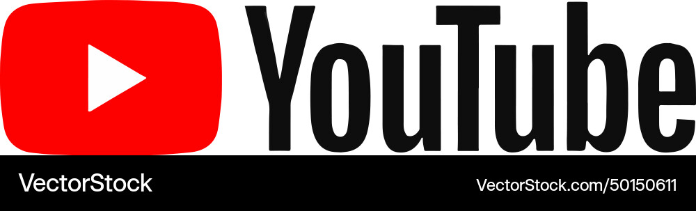 Youtube logo typography sign old button Royalty Free Vector
