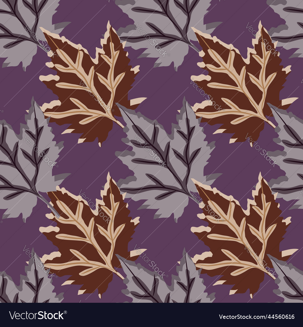 Abstract oak leaves seamless pattern maple Vector Image