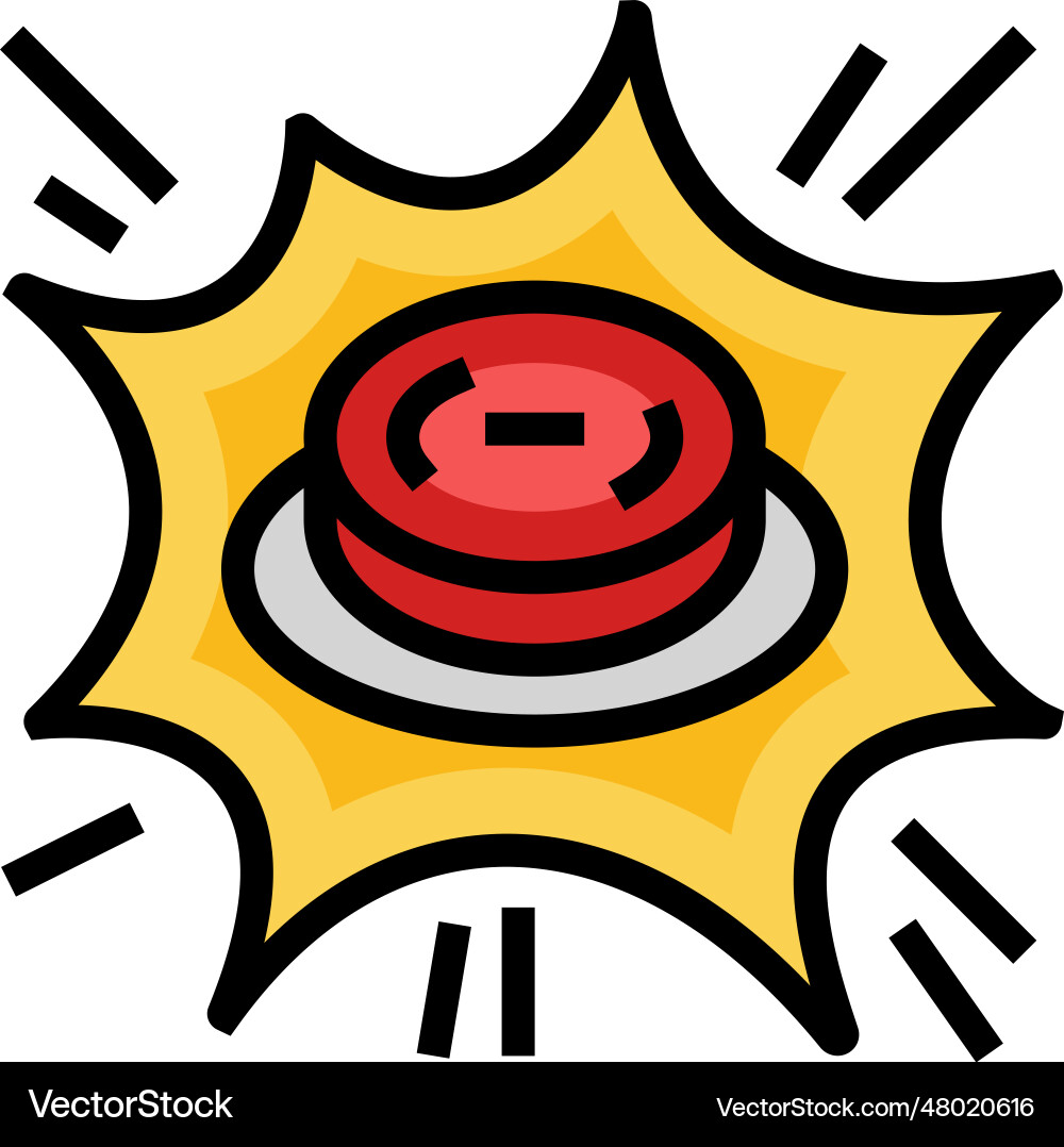 Alert button color icon Royalty Free Vector Image