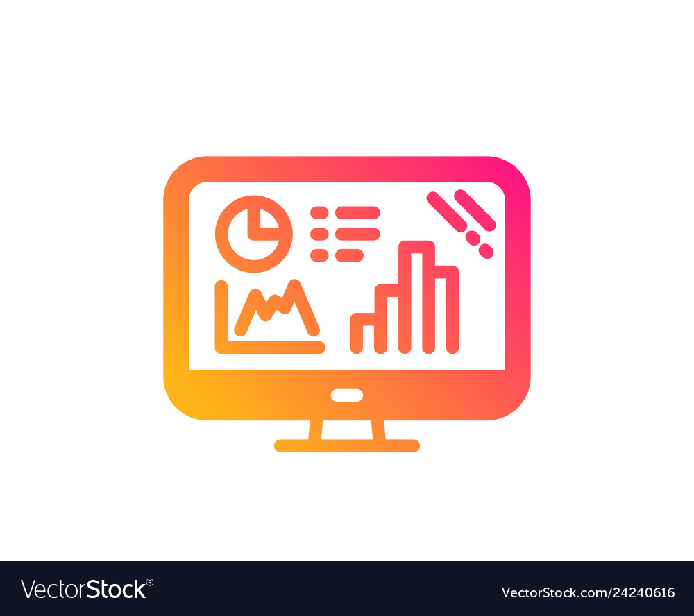 Analytics graph icon column chart sign Royalty Free Vector