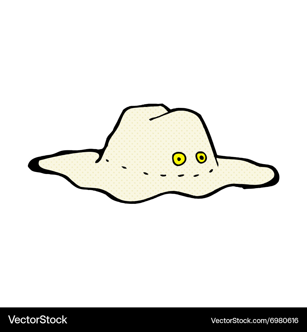 Comic cartoon old australian hat Royalty Free Vector Image