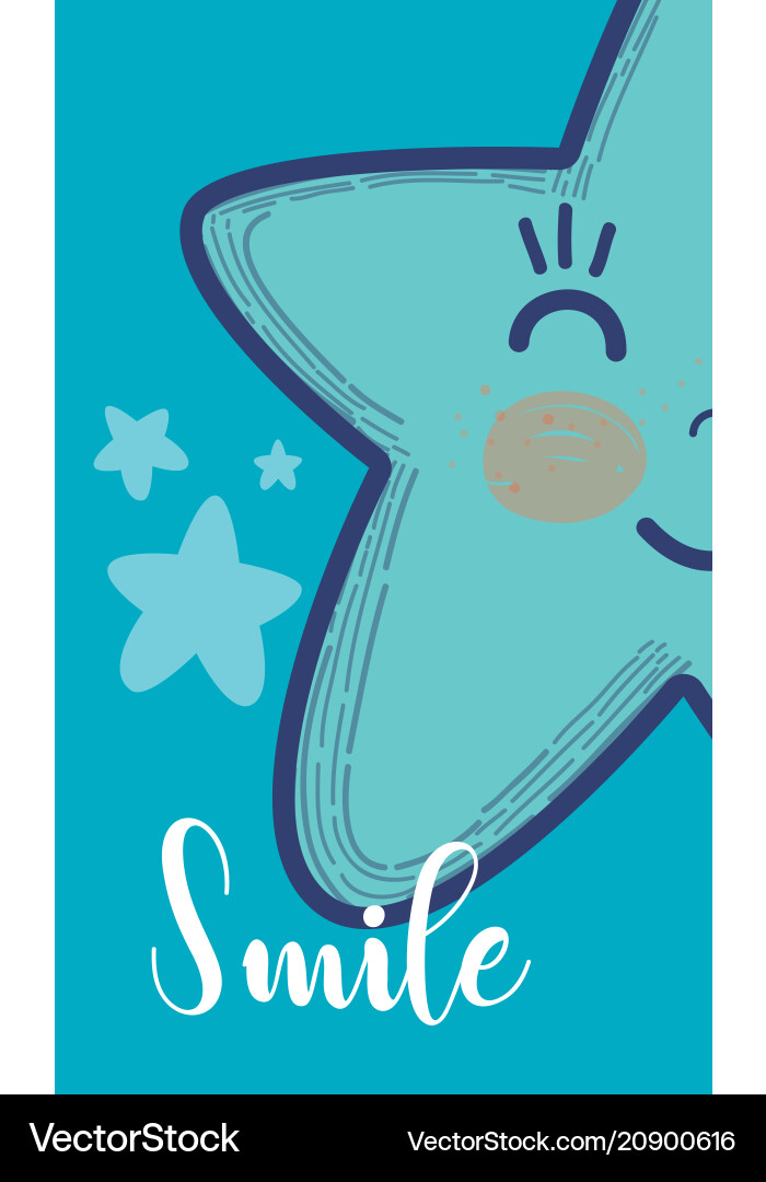 Cute card with star cartoon Royalty Free Vector Image