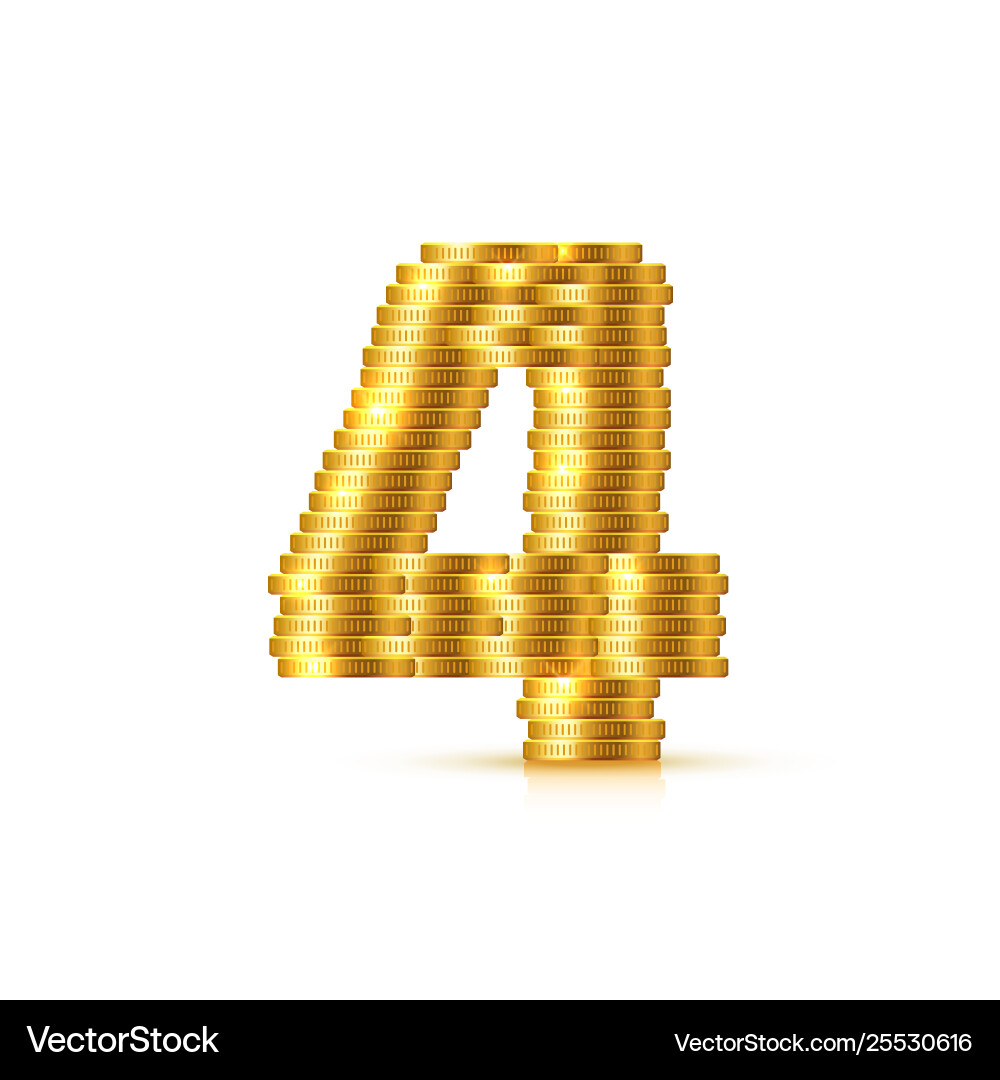 Font style made golden coins Royalty Free Vector Image