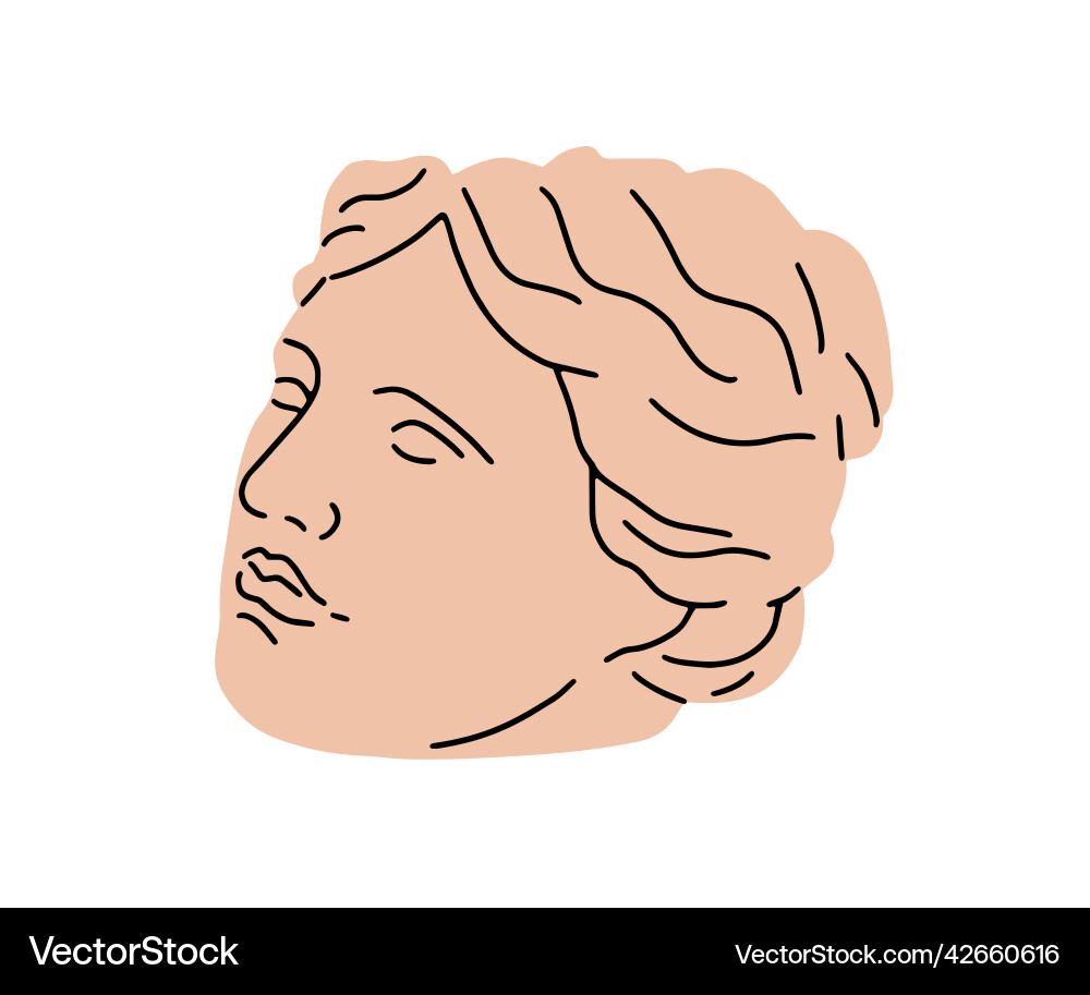 Greek head statue ancient classic face sculpture Vector Image