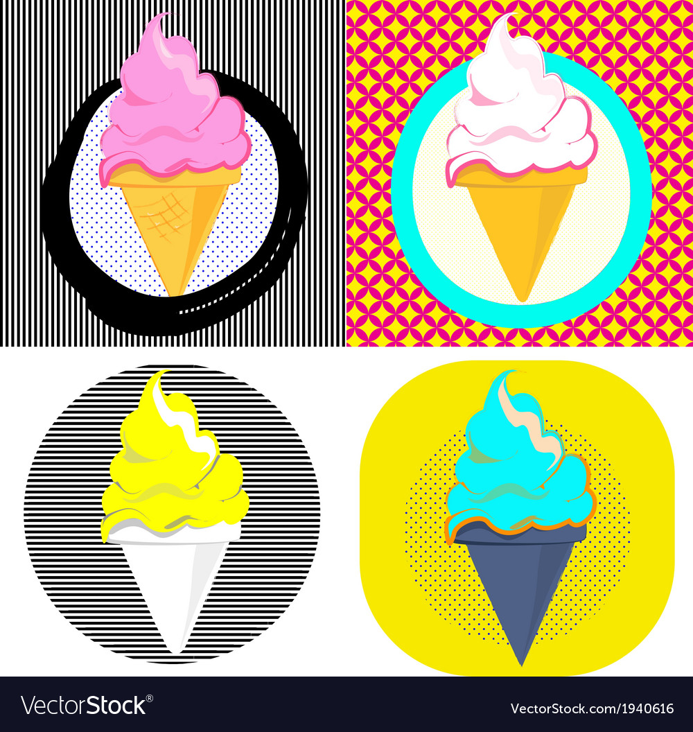 Ice Cream Icons Royalty Free Vector Image Vectorstock