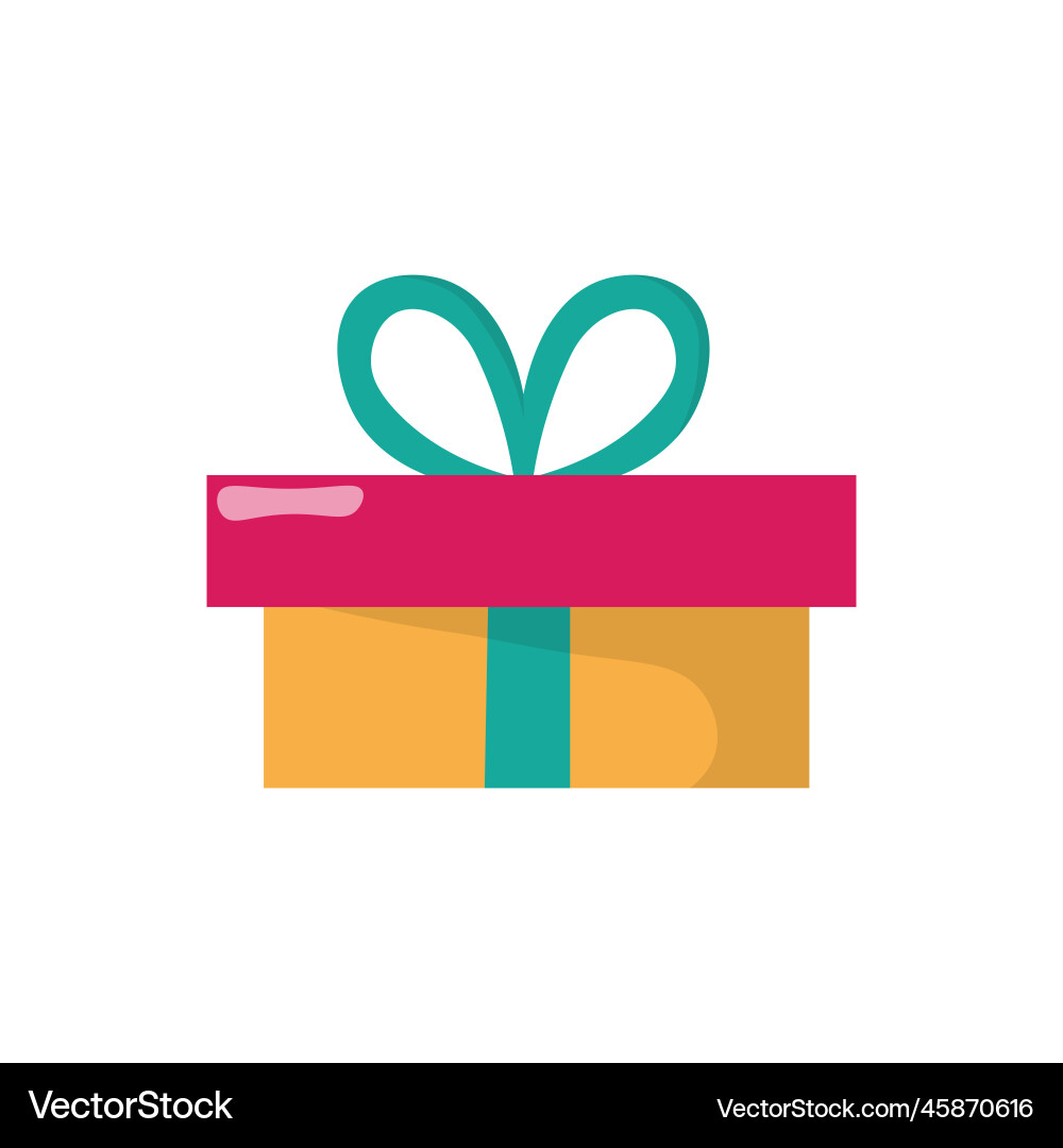 Image of a gift box in a flat style Royalty Free Vector