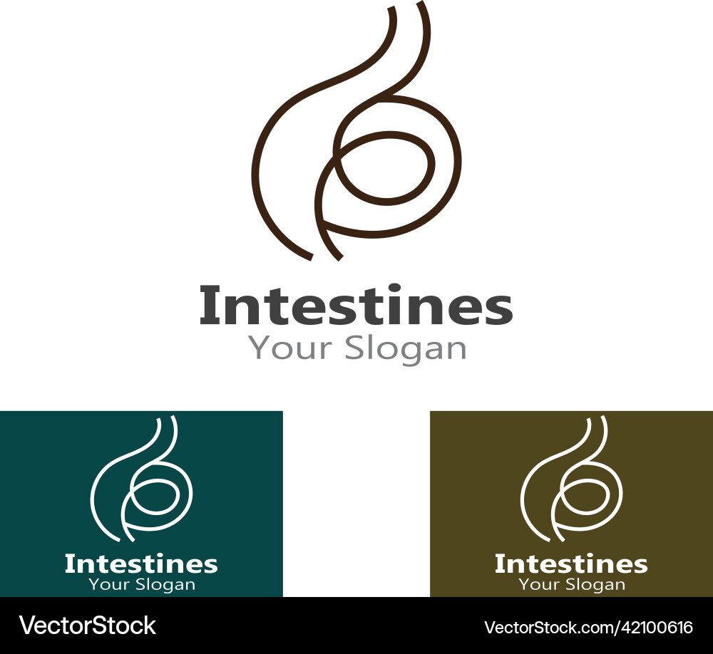 Intestine human logo collections organ Royalty Free Vector