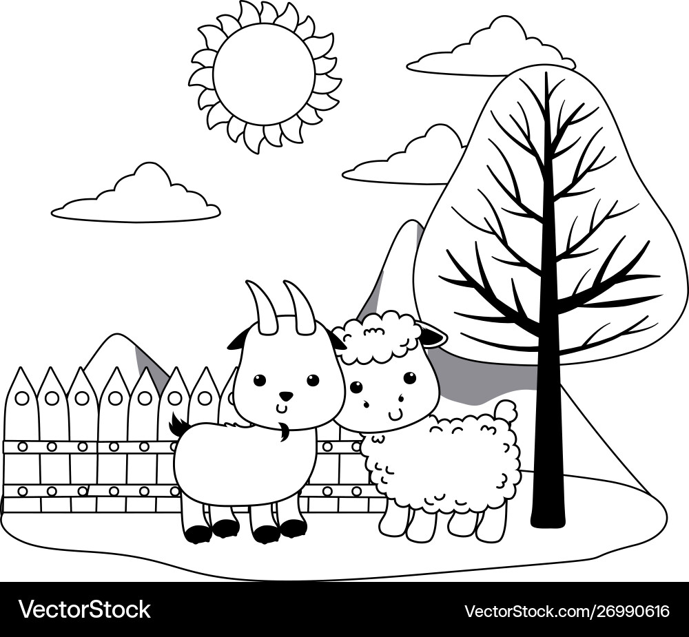 Isolated goat and sheep cartoon design Royalty Free Vector