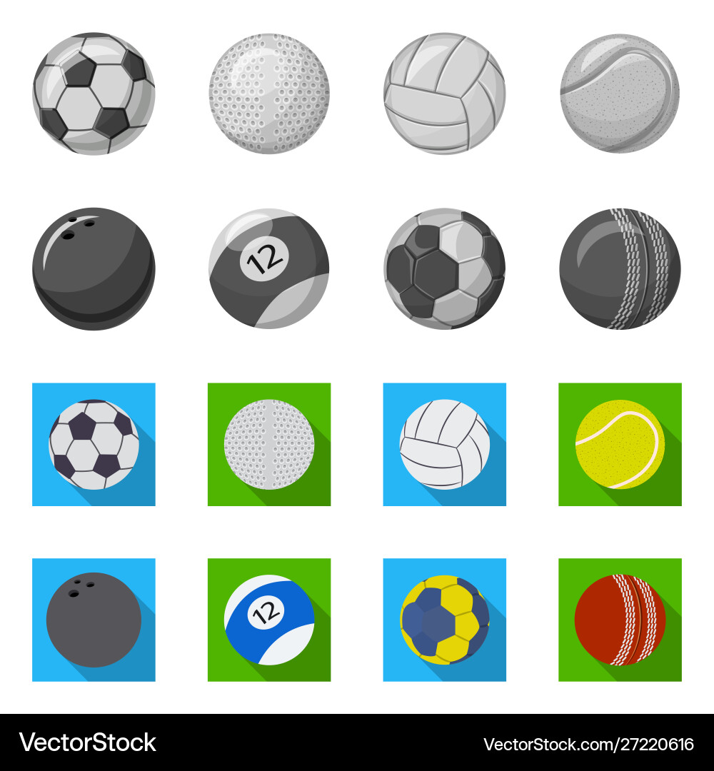 Isolated object sport and ball sign set Royalty Free Vector