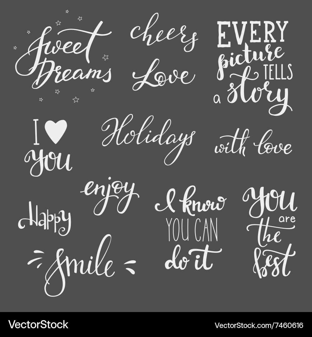 Lettering photography overlay set Royalty Free Vector Image