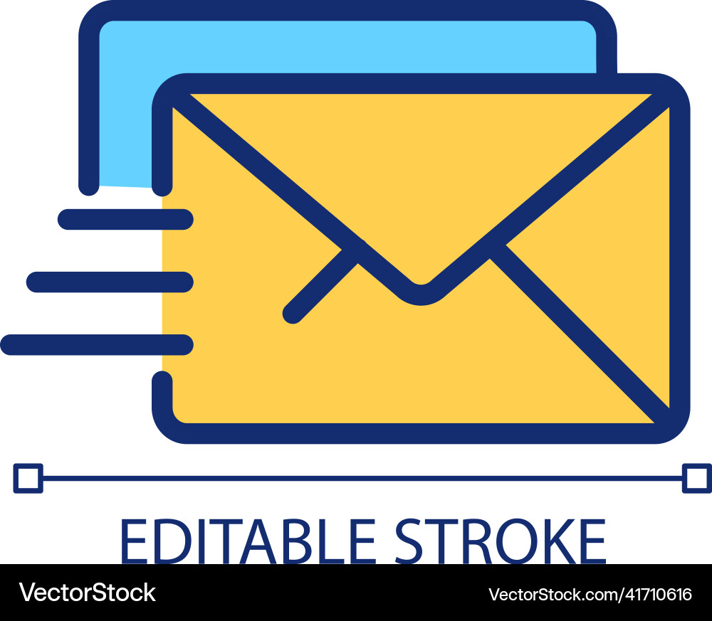 Mail pixel perfect rgb color icon Royalty Free Vector Image