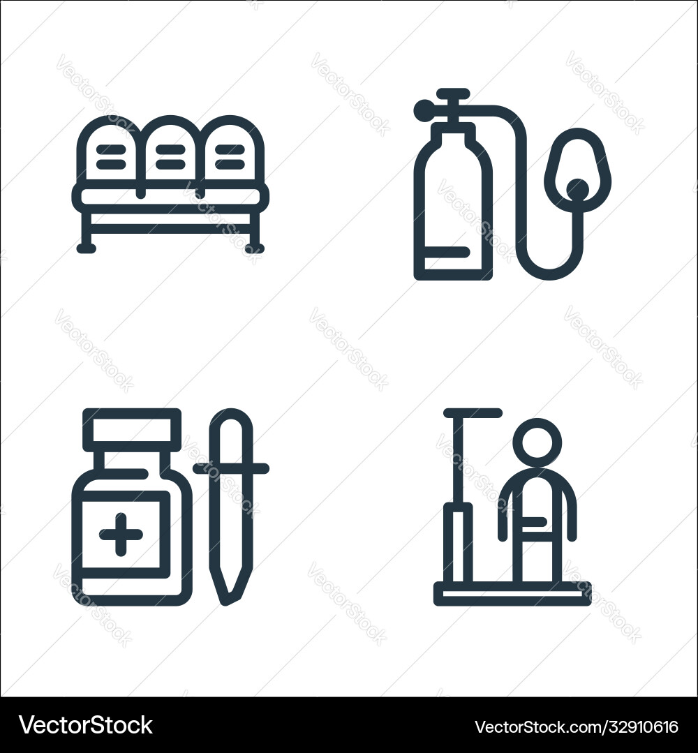 Medical tools line icons linear set quality line Vector Image