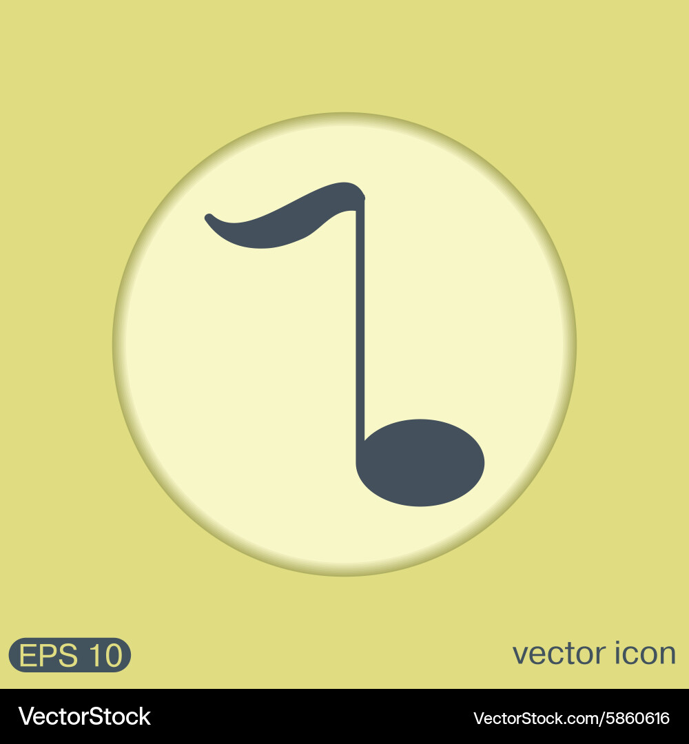 Musical note character singing and the music Vector Image