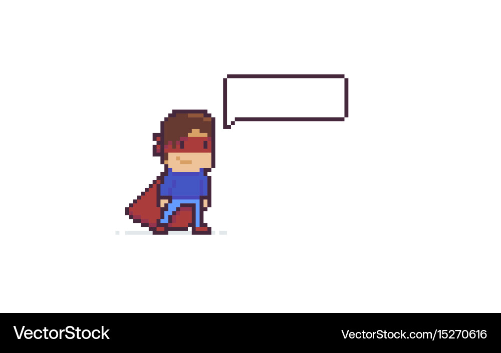 Pixel super hero Royalty Free Vector Image - VectorStock