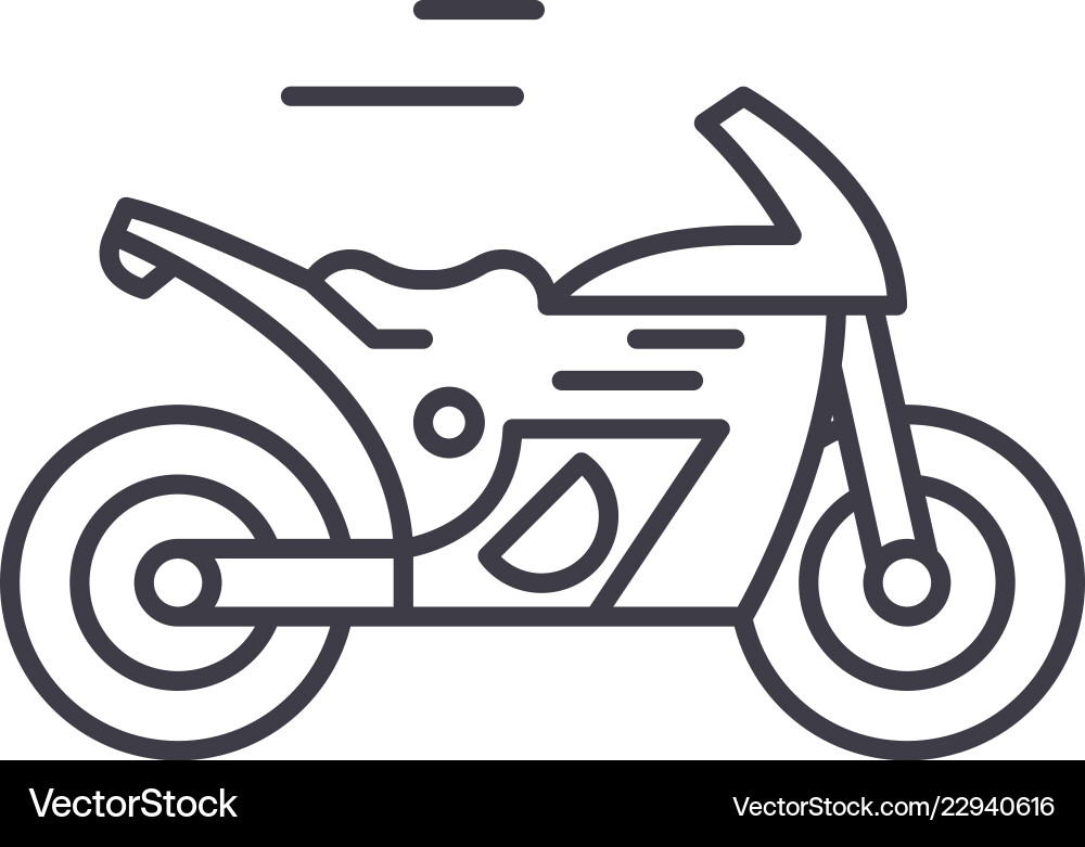 Race bike line icon concept Royalty Free Vector Image
