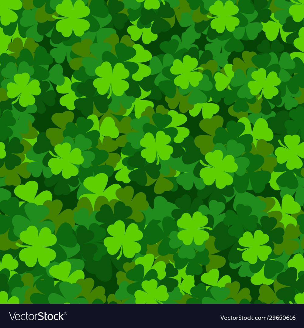 Seamless pattern green clover leaf decorative Vector Image