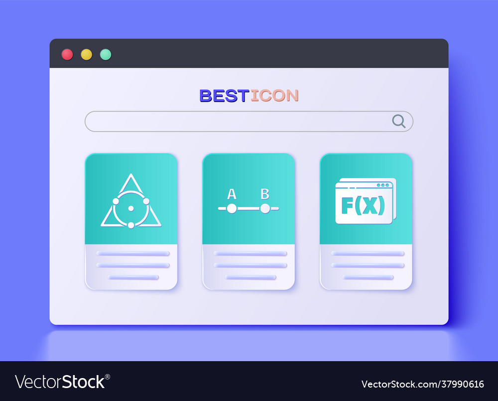 Set graph schedule chart diagram triangle math Vector Image