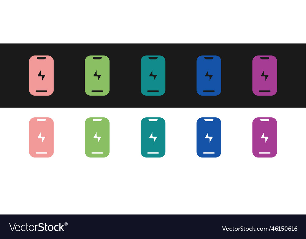 Set smartphone mobile phone icon isolated Vector Image