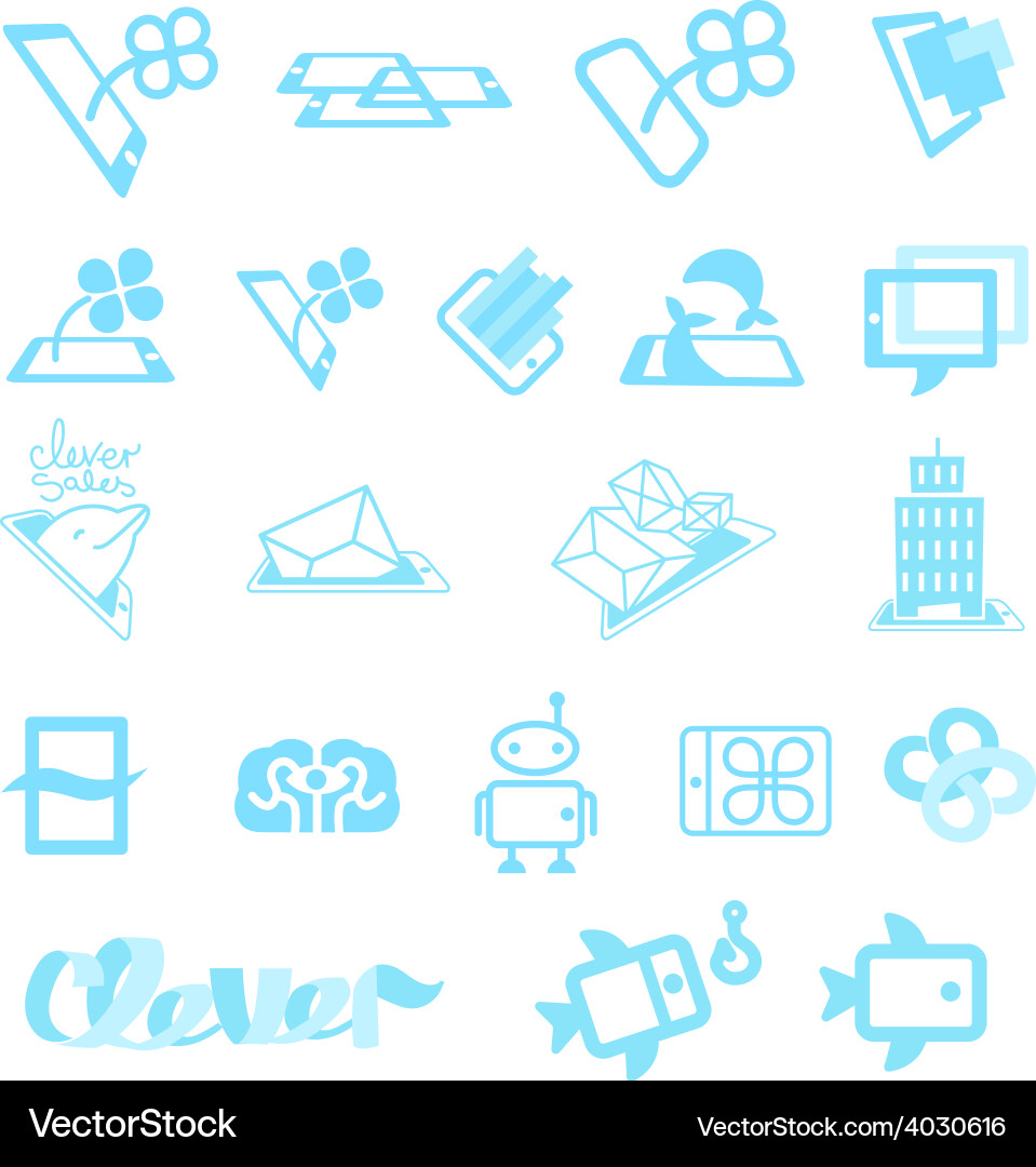 Sketches for logos or icons Royalty Free Vector Image