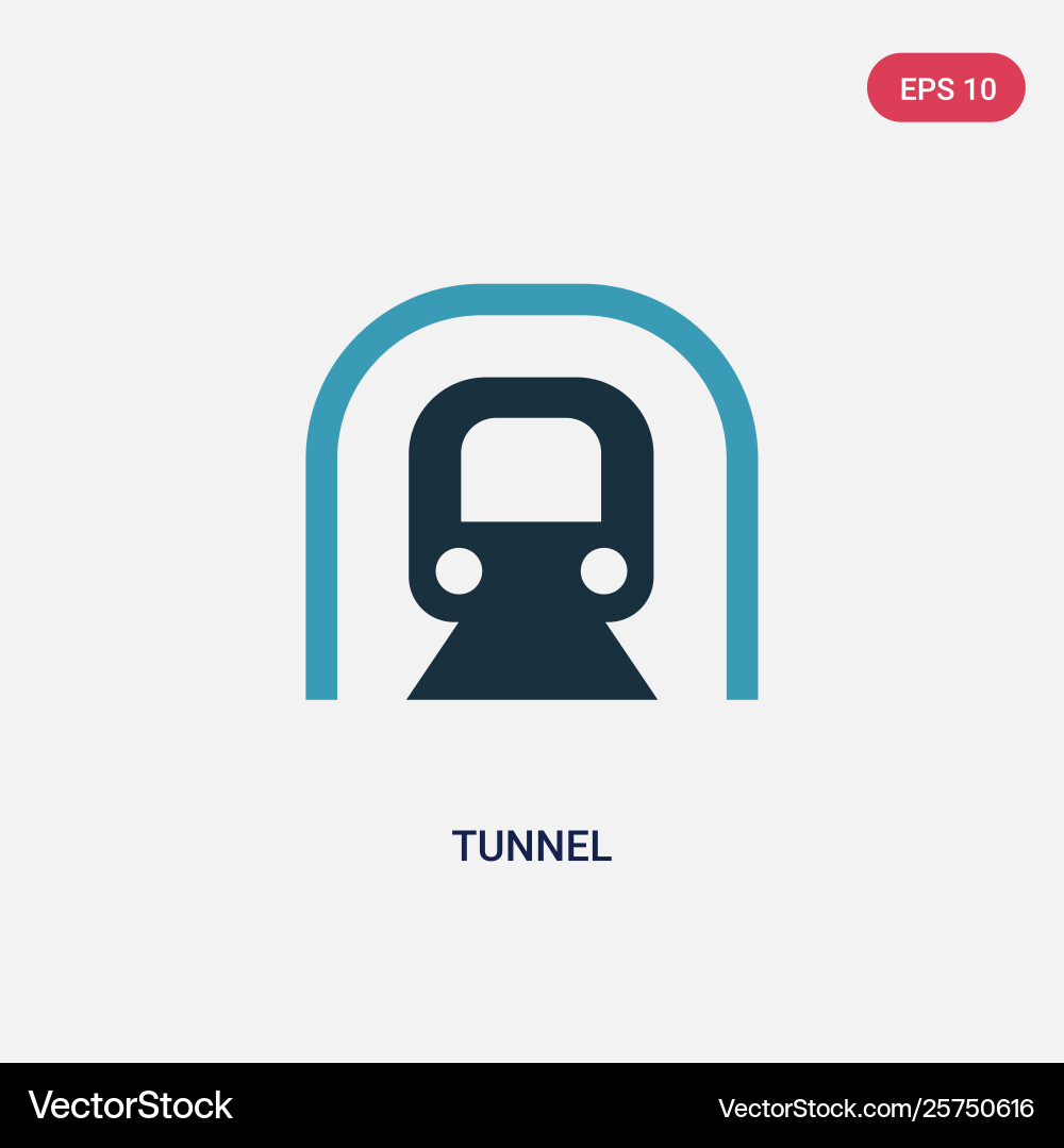 Two color tunnel icon from transportation concept Vector Image