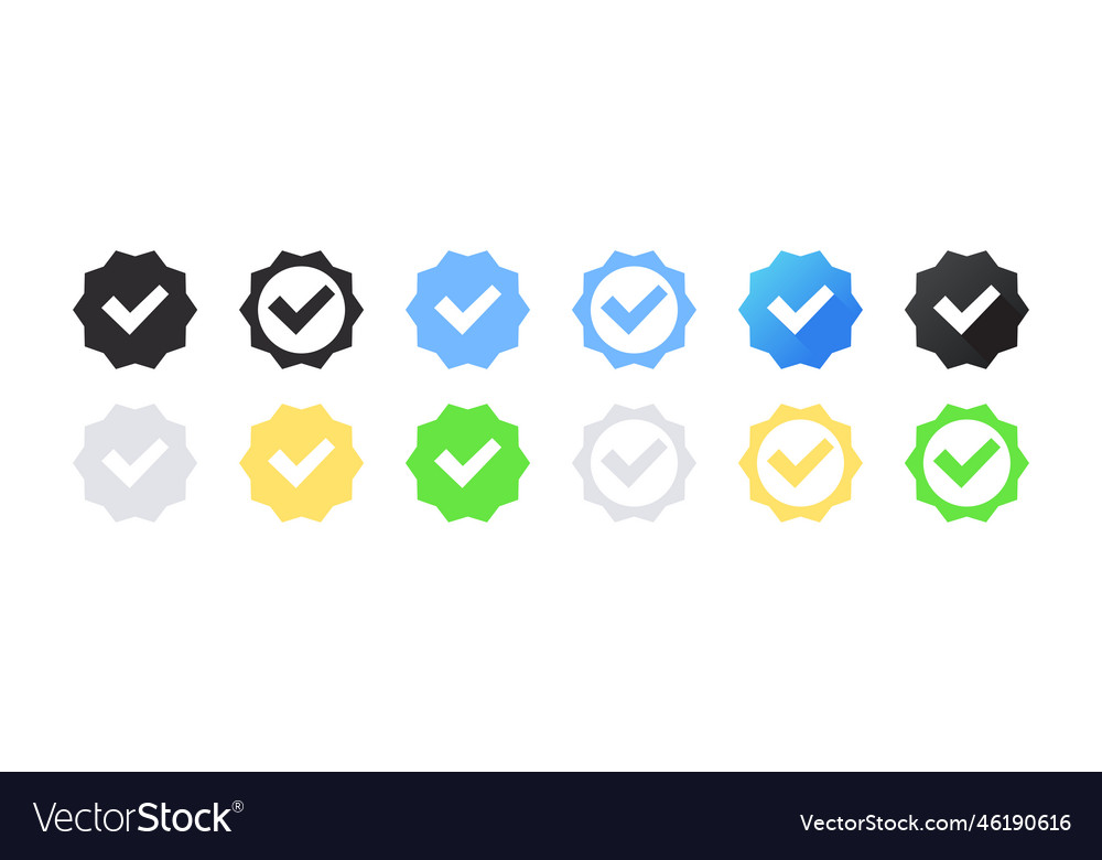 Verification check marks profile Royalty Free Vector Image
