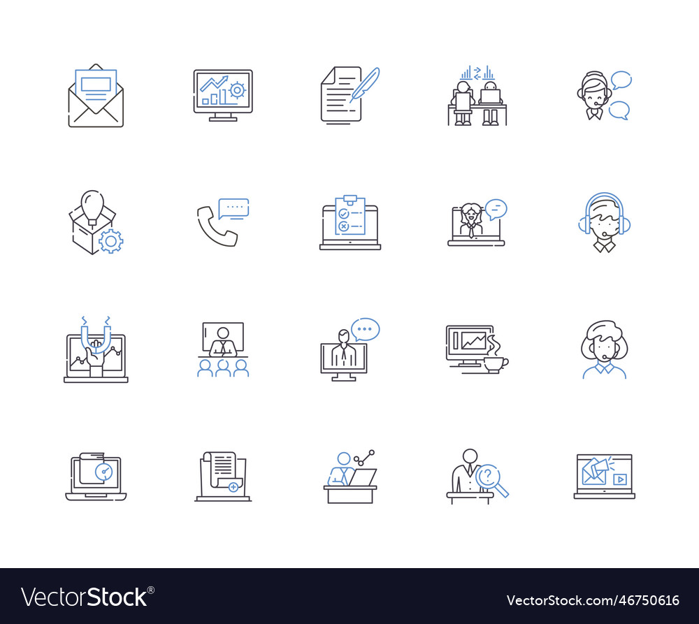 Work from home outline icons collection Royalty Free Vector