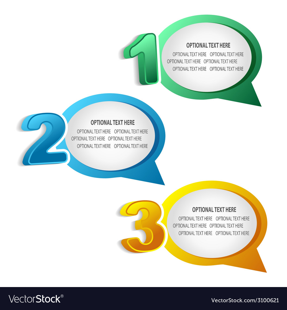 1 2 3 bubble position Royalty Free Vector Image