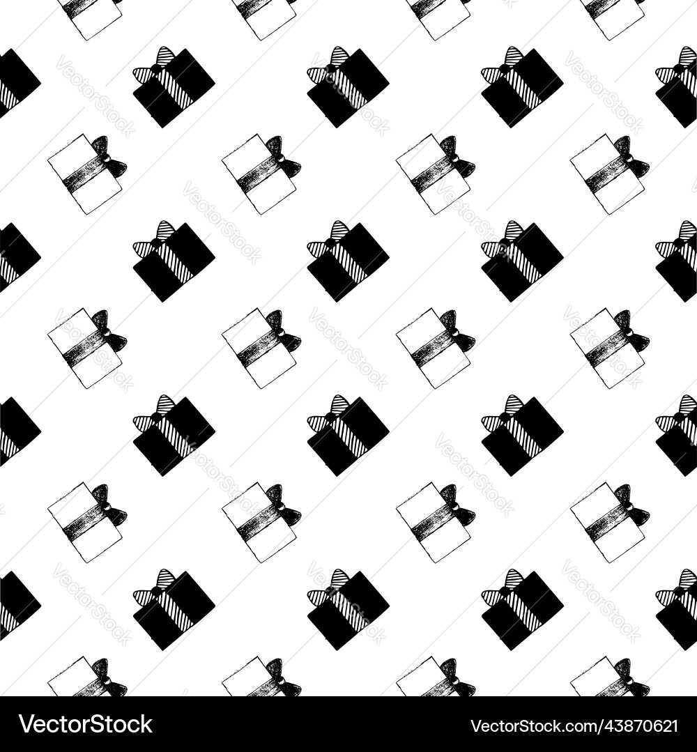 A seamless pattern of mixed gift boxes Royalty Free Vector