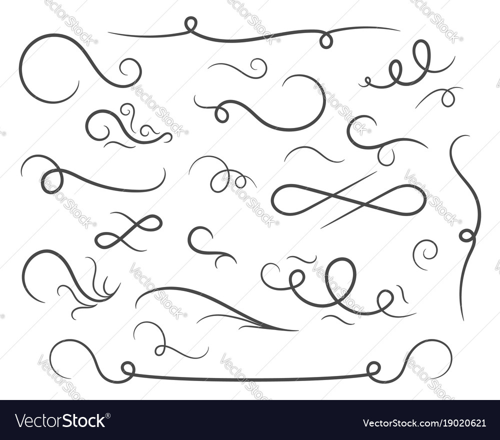 Abstract confusing twisted lines calligraphic Vector Image