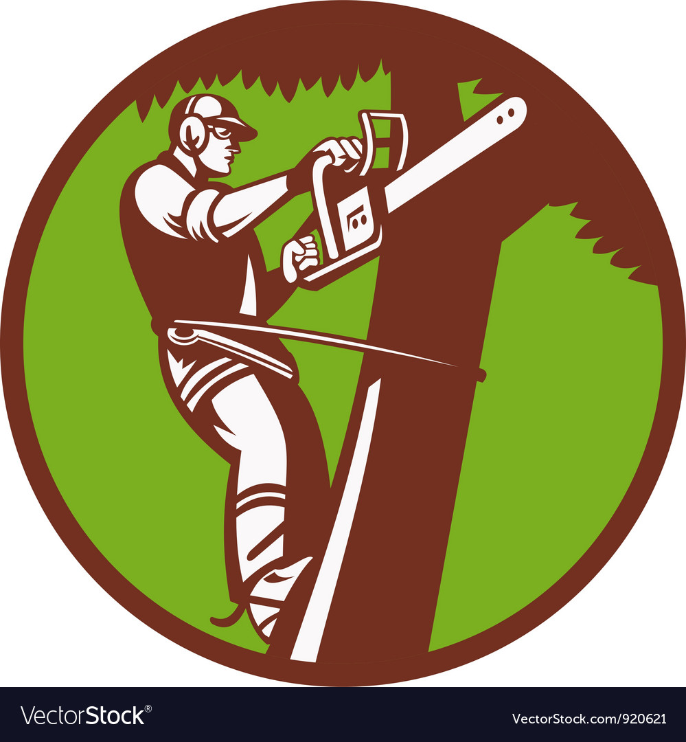 Arborist tree surgeon Royalty Free Vector Image