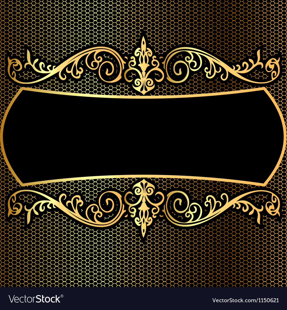 Background pattern frame from gild on black backgr