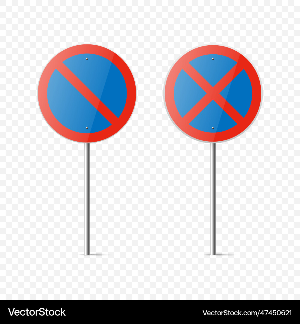 Blue and red round prohibition sign icon Vector Image