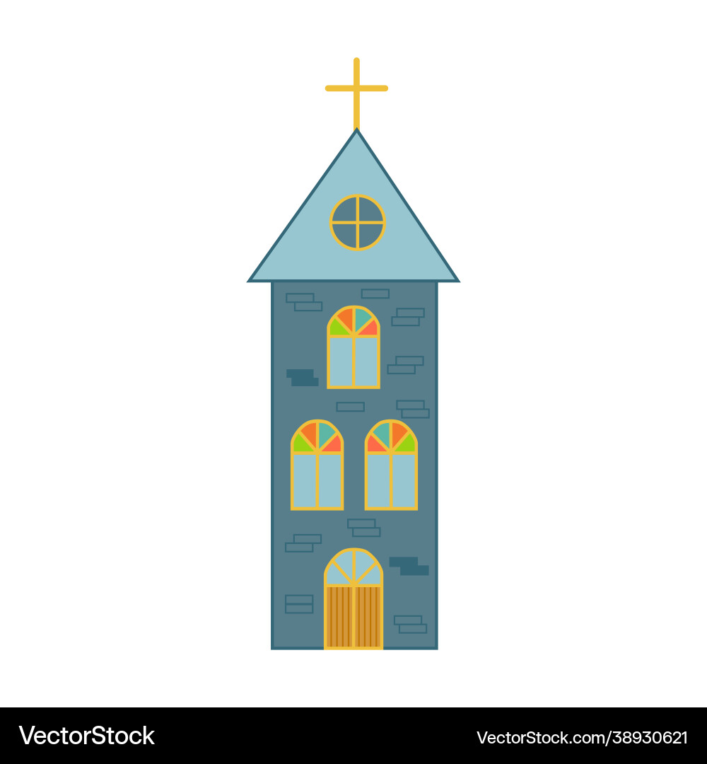 Church with stained glass windows christian Vector Image